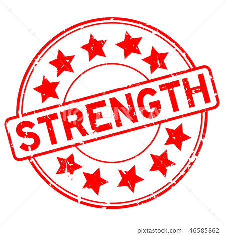Grunge red strength word round rubber seal stamp - Stock Illustration ...