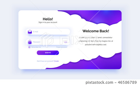 The login page. Purple gradient. Sign in form. - Stock Illustration ...