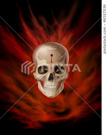 Bullet scar on skull illustration - Stock Illustration [46587036] - PIXTA