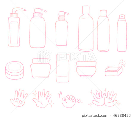 Simple line drawing illustration pink showing... - Stock Illustration ...