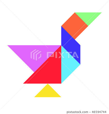 Color tangram puzzle in bird shape - Stock Illustration [46594744] - PIXTA