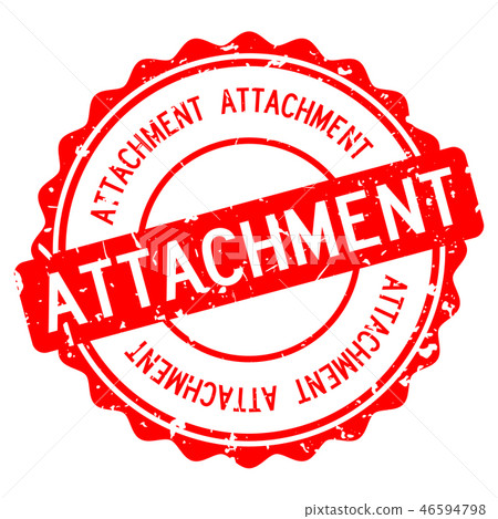 Grunge red attachment word round rubber stamp - Stock Illustration ...