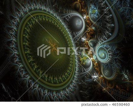 Time travel machine. Surreal steampunk technology - Stock Illustration ...