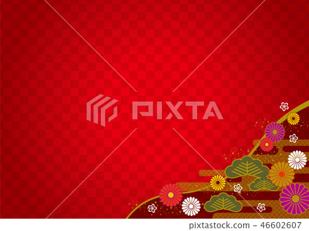 Japanese style background red - Stock Illustration [46602607] - PIXTA
