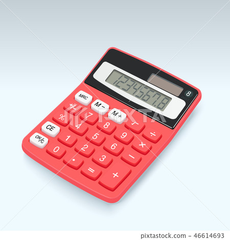 Realistic red calculator vector icon isolated - Stock Illustration ...