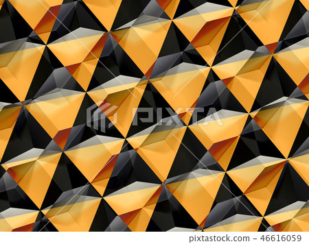 Abstract yellow black geometric pattern 3d - Stock Illustration ...