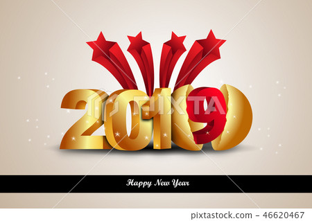 Happy New Year 2019 celebration concept - Stock Illustration [46620467 ...