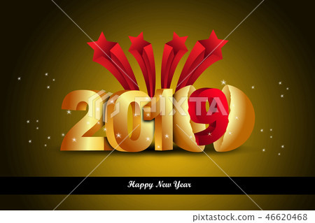 Happy New Year 2019 celebration concept - Stock Illustration [46620468 ...