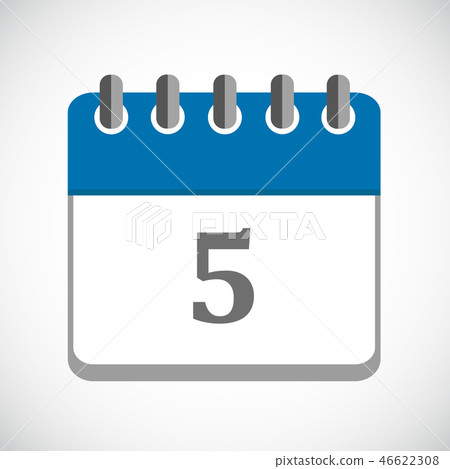 vector illustration of blue calendar 5 icon - Stock Illustration ...