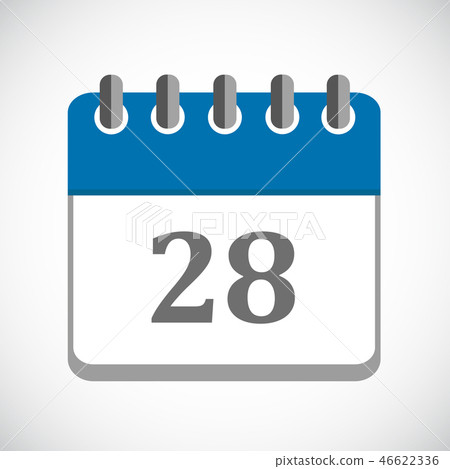 vector illustration of blue calendar 28 icon - Stock Illustration ...