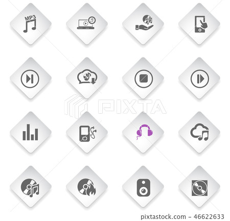 digital music icon set - Stock Illustration [46622633] - PIXTA