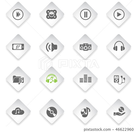 digital music icon set - Stock Illustration [46622960] - PIXTA