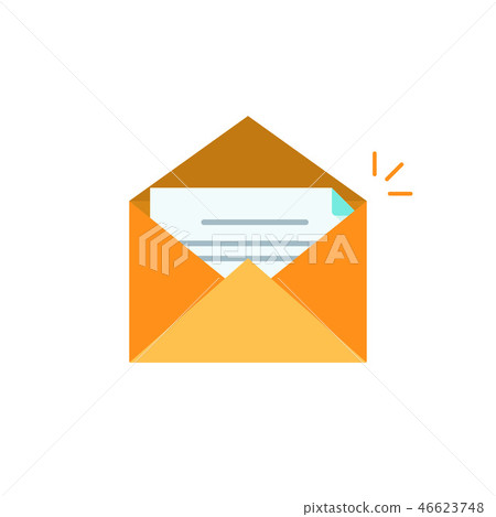 Envelope open with letter vector icon isolated... - Stock Illustration ...