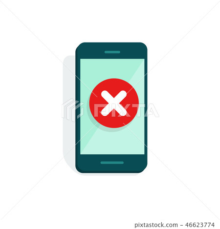 Smartphone with error alert vector... - Stock Illustration [46623774 ...