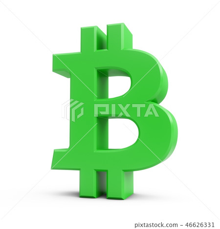 3D Rendering Green Bitcoin Sign isolated on white - Stock Illustration ...