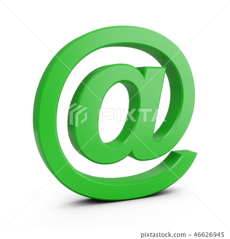 3D Rendering Green at email symbol isolated-插圖素材 [46626945] - PIXTA圖庫