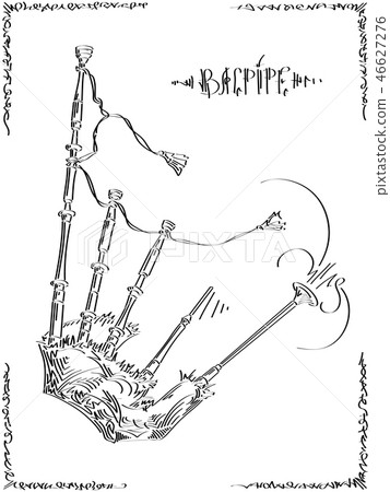 Vector illustration drawing of bagpipe. - Stock Illustration [46627276 ...