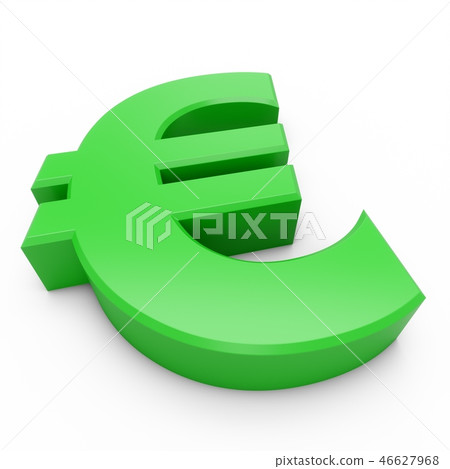 3D Rendering Green Euro Sign isolated on white - Stock Illustration ...