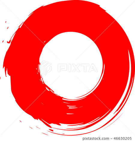 Round circle red brush letter - Stock Illustration [46630205] - PIXTA