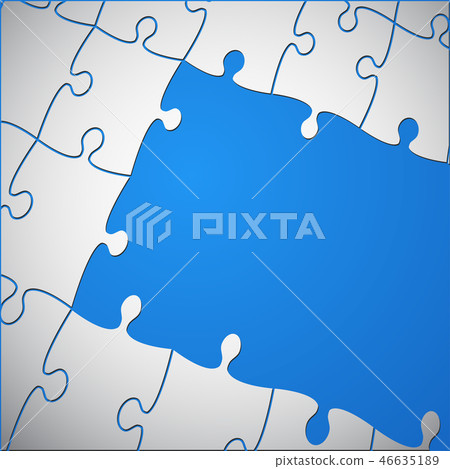 The Blue Background Puzzle of Jigsaw Puzzle. - Stock Illustration ...