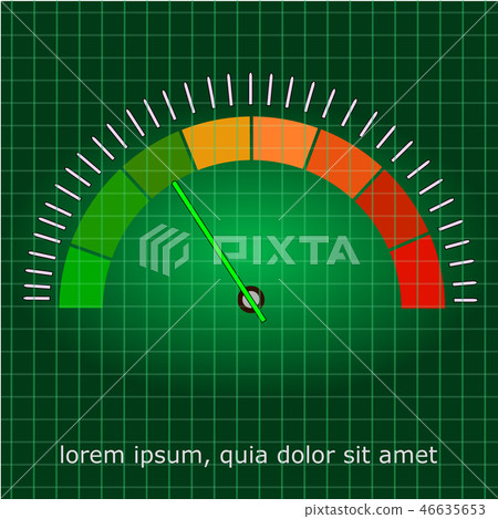 Meters Scale from green to red with arrow - Stock Illustration ...