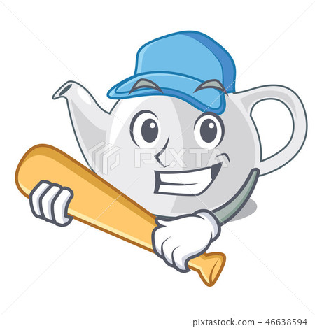 Playing baseball porcelain teapot with a... - Stock Illustration ...