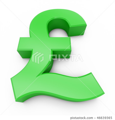 3D Rendering Green Pound Sign isolated on white - Stock Illustration ...