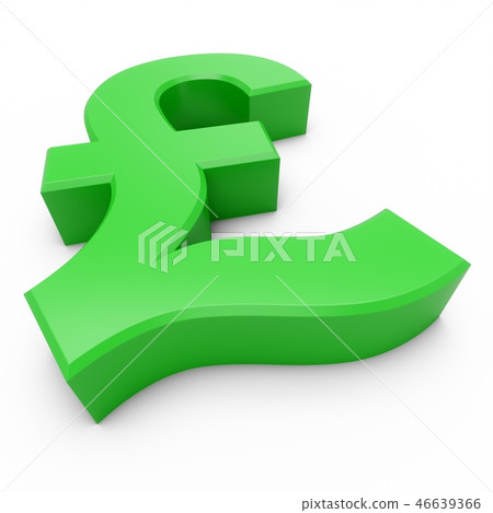 3D Rendering Green Pound Sign isolated on white - Stock Illustration ...