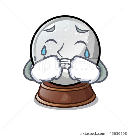 Crying ball snow and christmas cartoon tree - Stock Illustration ...