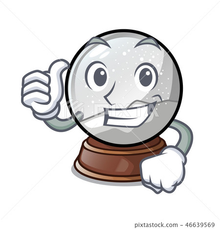 Thumbs up christmas snow globe on table character - Stock Illustration ...