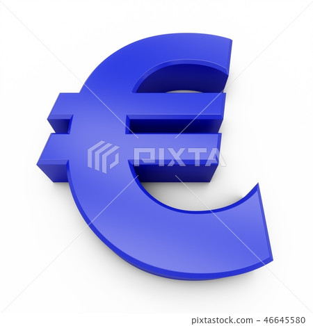 3D Rendering Blue Euro Sign isolated on white - Stock Illustration ...