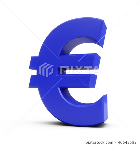 3D Rendering Blue Euro Sign isolated on white - Stock Illustration ...