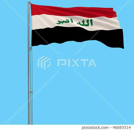 Isolated flag in colors of Iraq on a flagpole - Stock Illustration ...