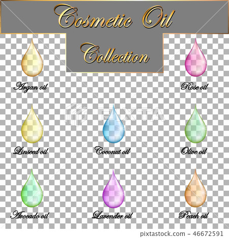 Cosmetic oil drop collection, 9 versions. - Stock Illustration ...
