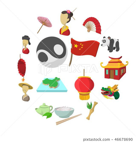 China cartoon icons - Stock Illustration [46678690] - PIXTA