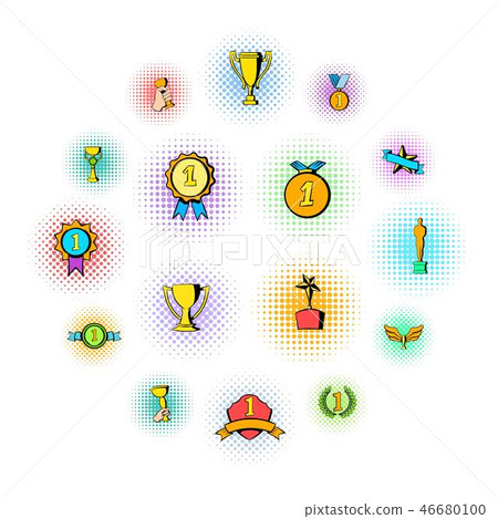Award icons set, comics style - Stock Illustration [46680100] - PIXTA