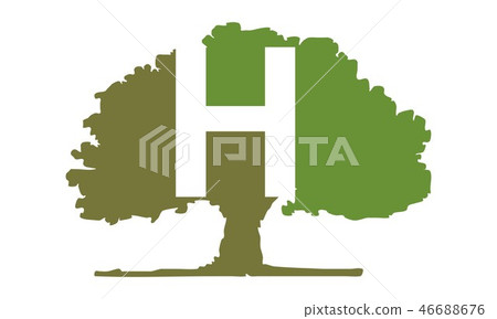 Oak Tree Letter H - Stock Illustration [46688676] - PIXTA