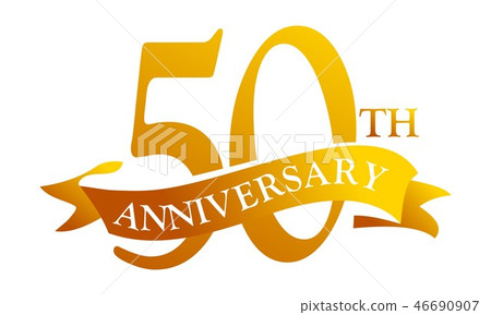 50 Year Ribbon Anniversary-插圖素材 [46690907] - PIXTA圖庫