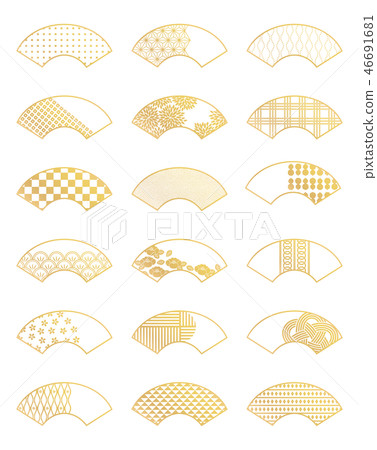 Japanese pattern icon material collection - Stock Illustration ...