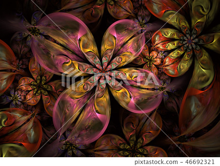 Multicolored Dynamic and flowing natural forms. - Stock Illustration ...