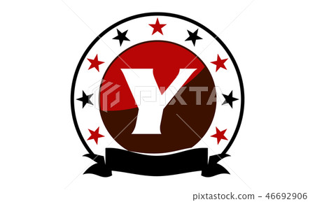 Emblem Star Ribbon Circle Initial Y - Stock Illustration [46692906] - PIXTA