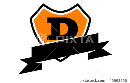 Shield Ribbon Letter D - Stock Illustration [46693266] - PIXTA