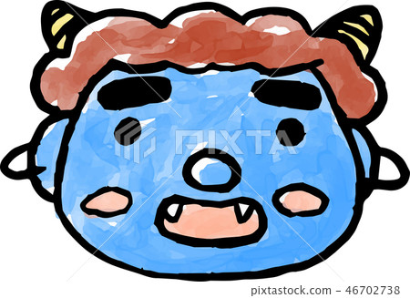 Setsubun Mamemaki Aoni hand-drawn illustration - Stock Illustration ...