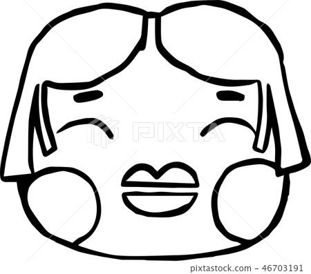 Setsubo Mamemaki Otaku Okame God of fortune... - Stock Illustration ...
