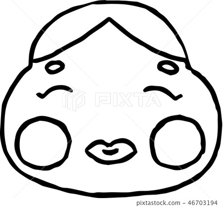 Setsubo Mamemaki Otaku Okame God of fortune... - Stock Illustration ...