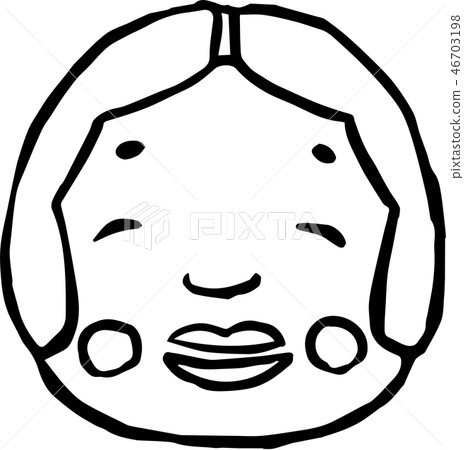 Setsubo Mamemaki Otaku Okame God of fortune... - Stock Illustration ...