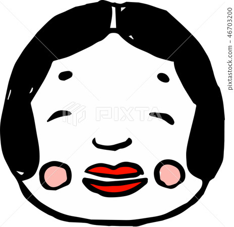 Setsubo Mamemaki Otaku Okame God of fortune... - Stock Illustration ...