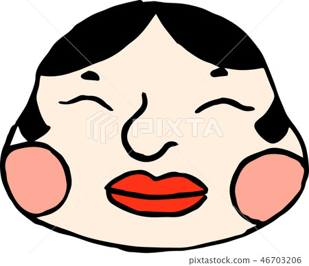 Setsubo Mamemaki Otaku Okame God of fortune... - Stock Illustration ...