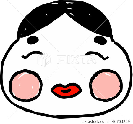 Setsubo Mamemaki Otaku Okame God of fortune... - Stock Illustration ...