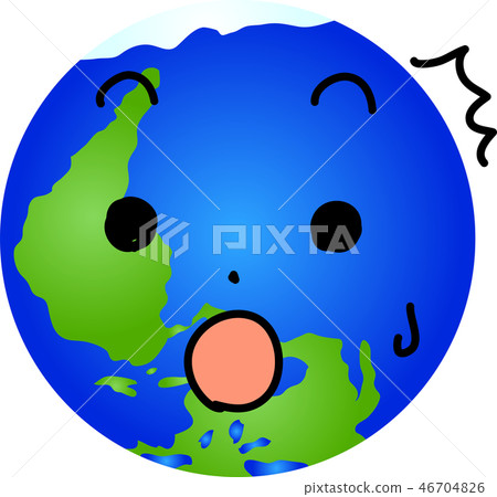 Earth icon face emotions cute expression... - Stock Illustration ...